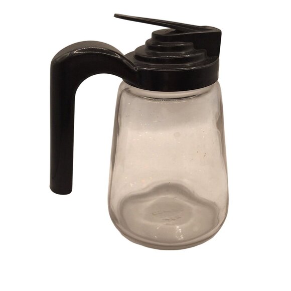 Gemco | Dining | Vintage Gemco Clear Glass Syrup Honey Dispenser Black ...